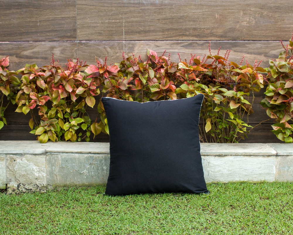 Handloom Cushion | Black Checks | Kopai - Paar | Indian Craft Store