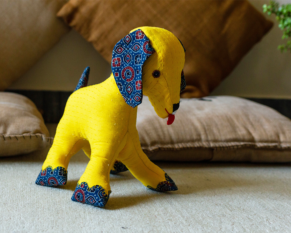 Animal Cushion | Puppy | Recycled Fabric | Kopai - Paar | Indian Craft ...